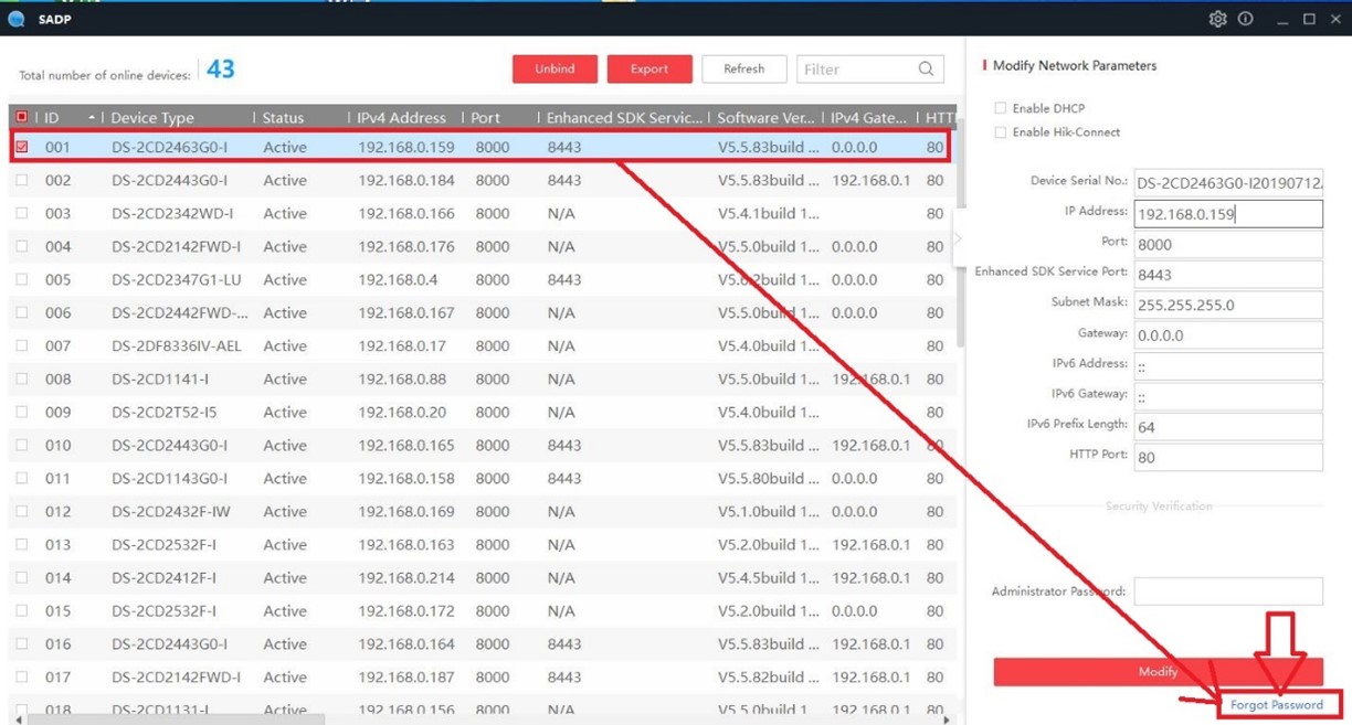 How to Reset Password on SADP Tool - IMPACT SHPK